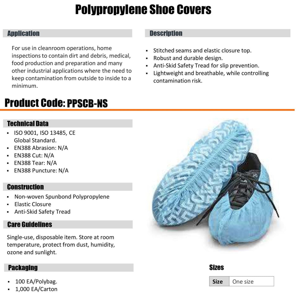 Polypropylene Shoe Covers with Non-Skid Tread (100 per bag) – PPE Online